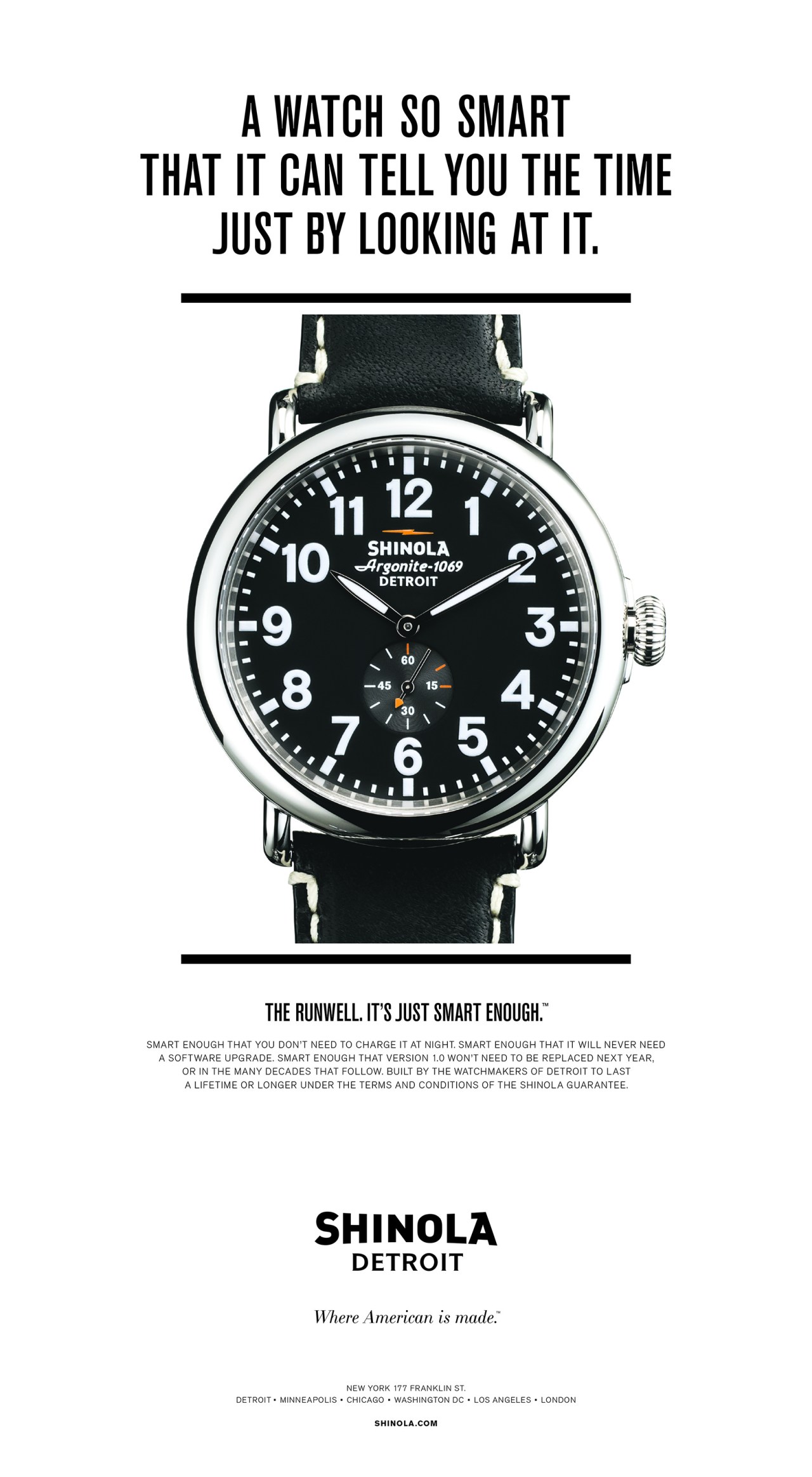 Shinola Takes Aim at Apple Watch in New Ad | Fortune