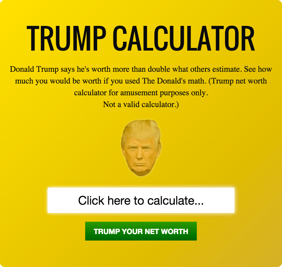 The Donald Trump Net Worth Calculator | Fortune