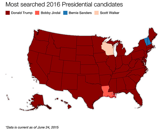 Donald Trump is top presidential candidate on Google Search | Fortune
