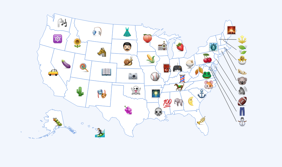 Emojis Are Ranked By Their Popularity In Each State In A New Study ...