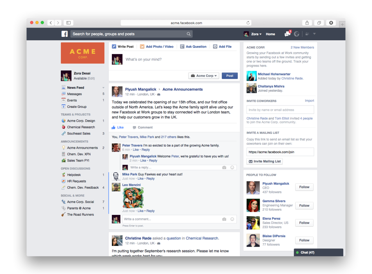 How Facebook's Social Network For Work Will Change Business | Fortune