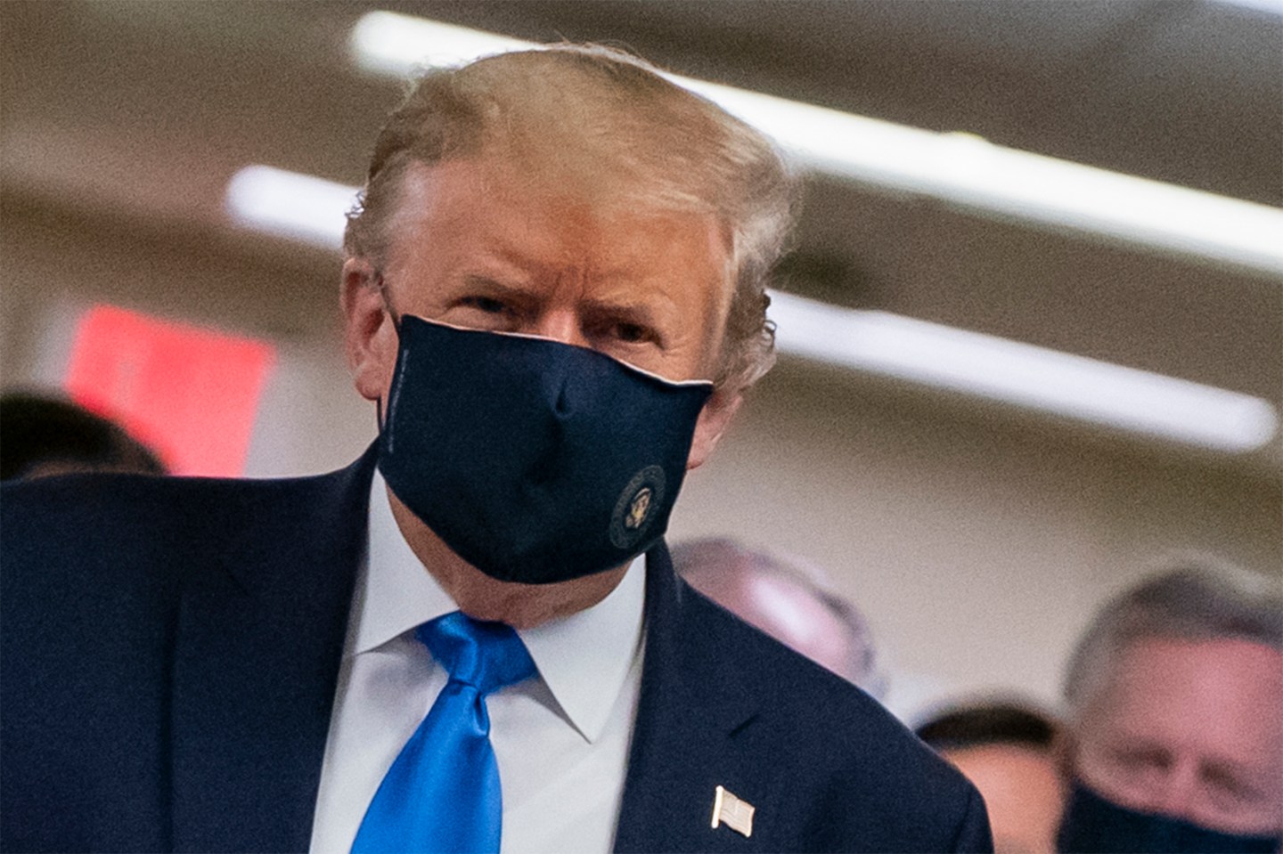 Trump wears mask in public for first time at Walter Reed: Photo of ...