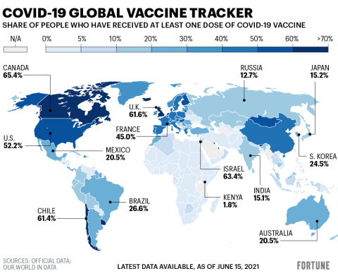 COVID vaccine tracker update: World map shows how your country is doing ...