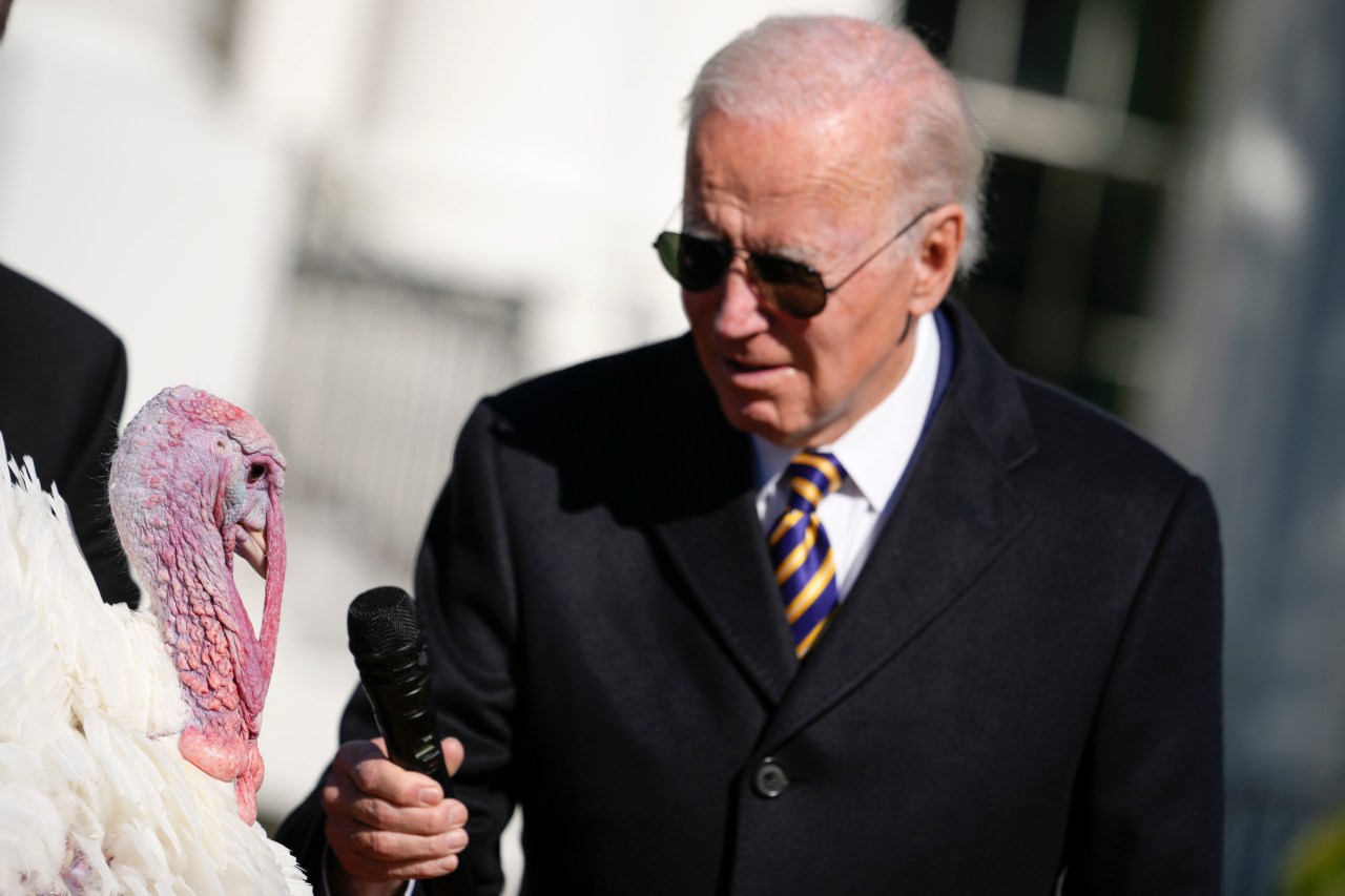 Biden pardons turkeys for Thanksgiving and jokes about Republicans ...