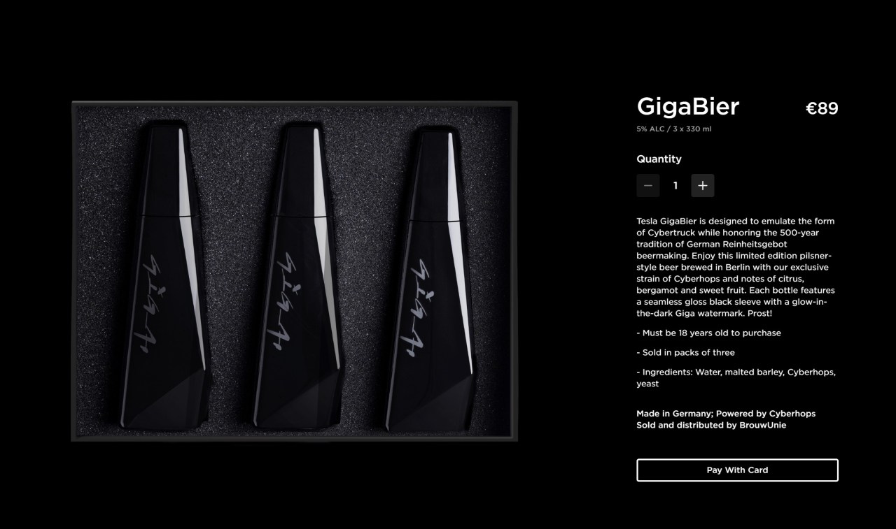 Tesla adds pricey beer to its offerings in Europe | Fortune
