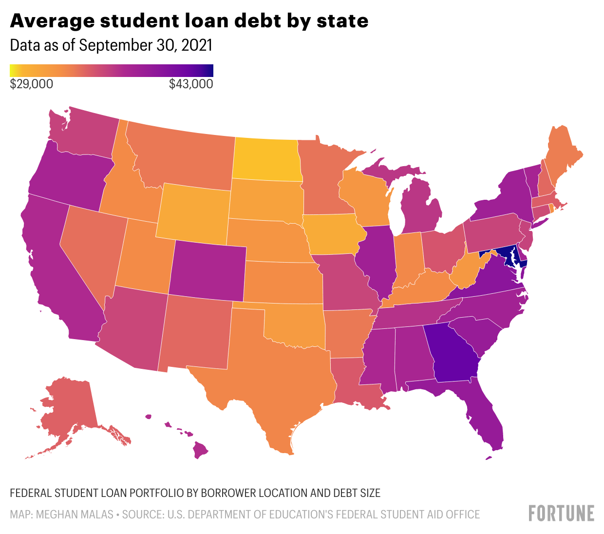 How much college debt students are taking on in every state | Fortune ...