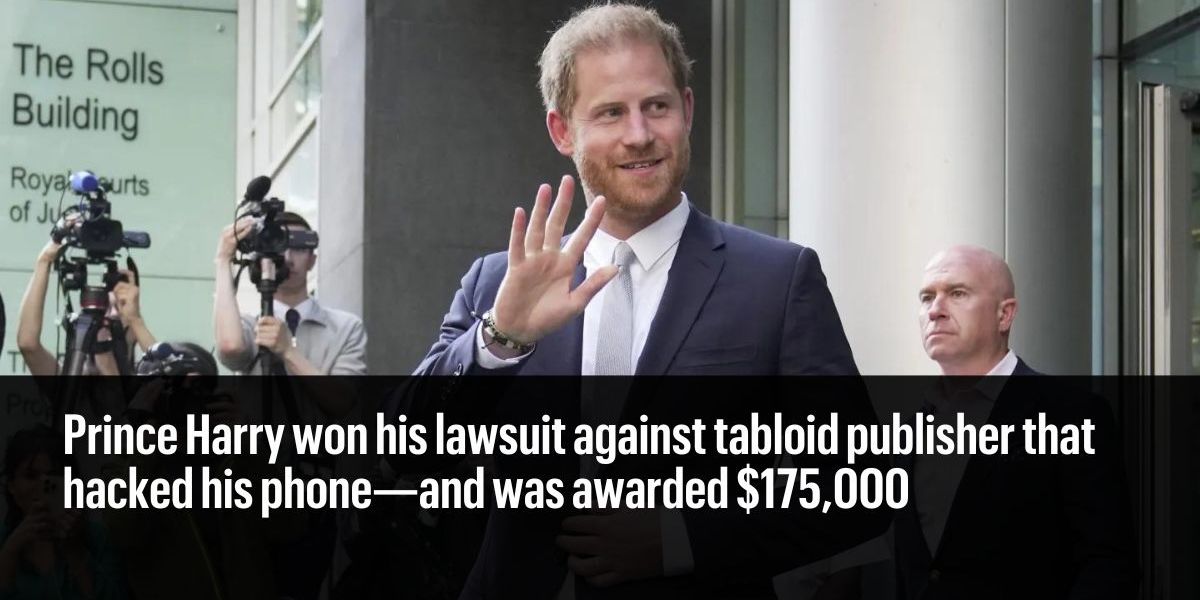 Prince Harry won his lawsuit against Daily Mirror tabloid publisher ...